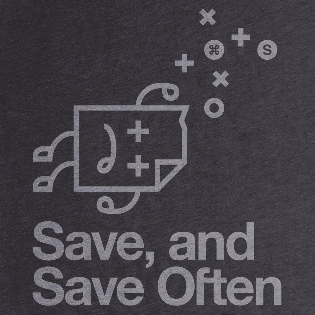 “Save, and Save Often” graphic tee by Nate Perry. | Cotton Bureau